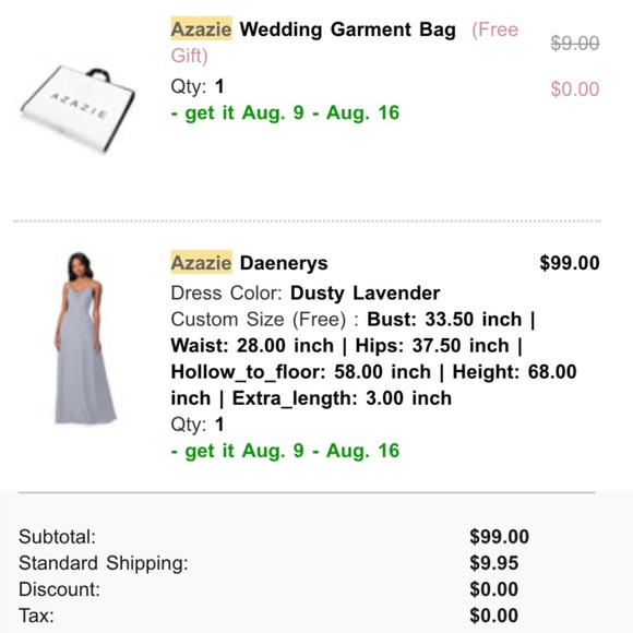Azazie | Dresses | Nwt Azazie Daenerys Gown In Dusty Lavender Custom ...